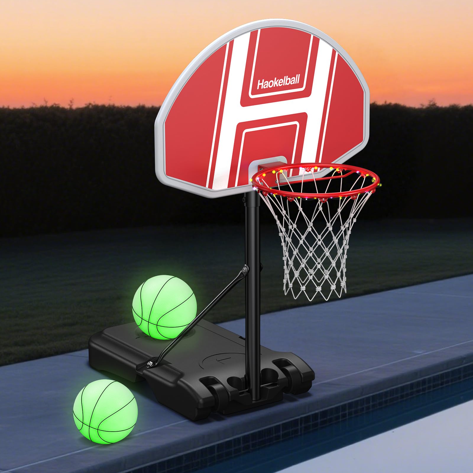 Haokelball Pool Basketball Hoop Outdoor Poolside Water Basketball Hoop ...