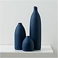 Amazon.com: Mdaolv Matte Blue Vase Set Navy Blue Decor Coastal Decor ...