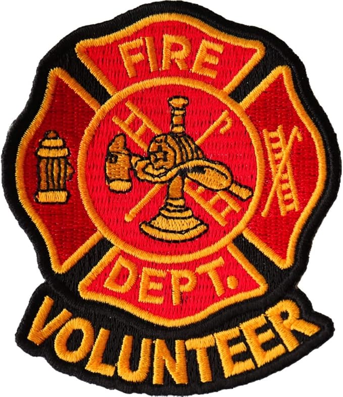 Amazon.com: Volunteer Fire Dept Patch - 3x3.5 inch - Embroidered Iron ...