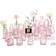 Amazon.com: RUCKAE Pink Flower Vase in Bulk 22 Glass Bud Vases Vintage ...