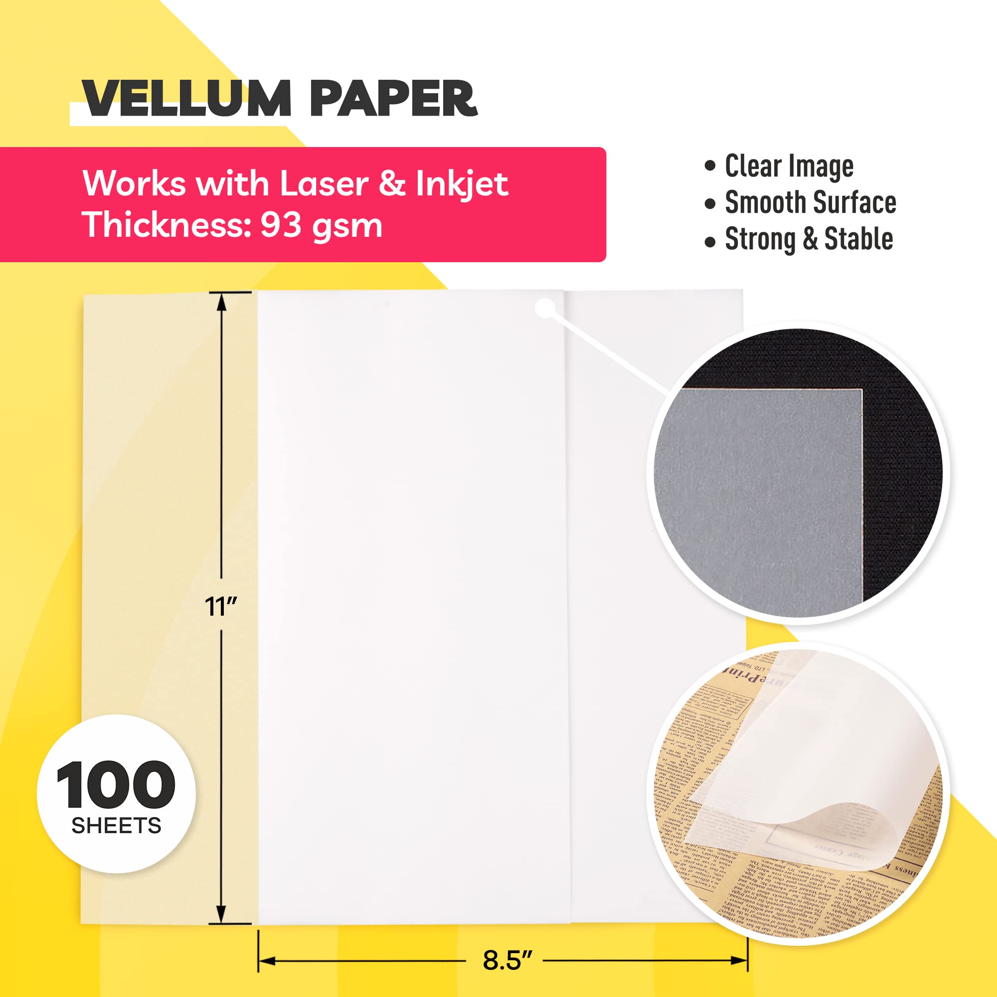Mua Vellum Paper 8.5 x 11 Translucent Printable (100 Sheets ...