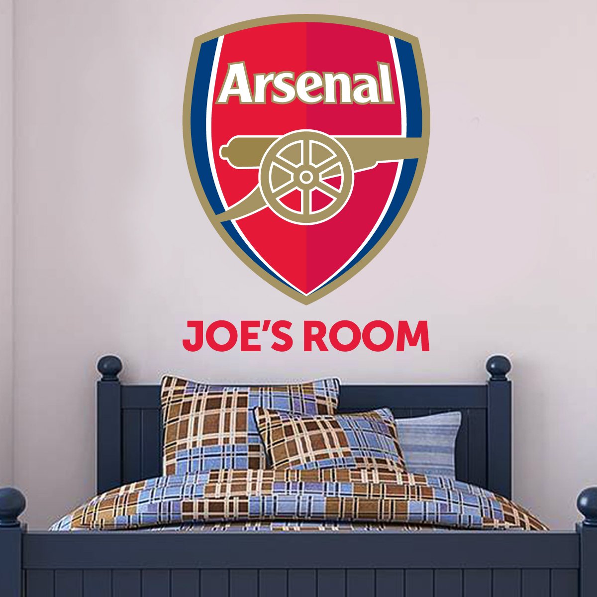 Arsenal Football Club Official Personliased Name & Crest Wall Sticker ...