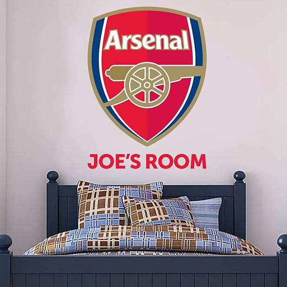 Arsenal Football Club Official Personliased Name & Crest Wall Sticker ...