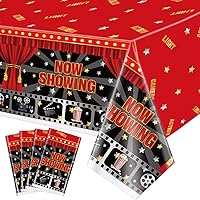Amazon.com: 4 Pack Movie Night Tablecloths, 51x87'' Plastic Disposable ...