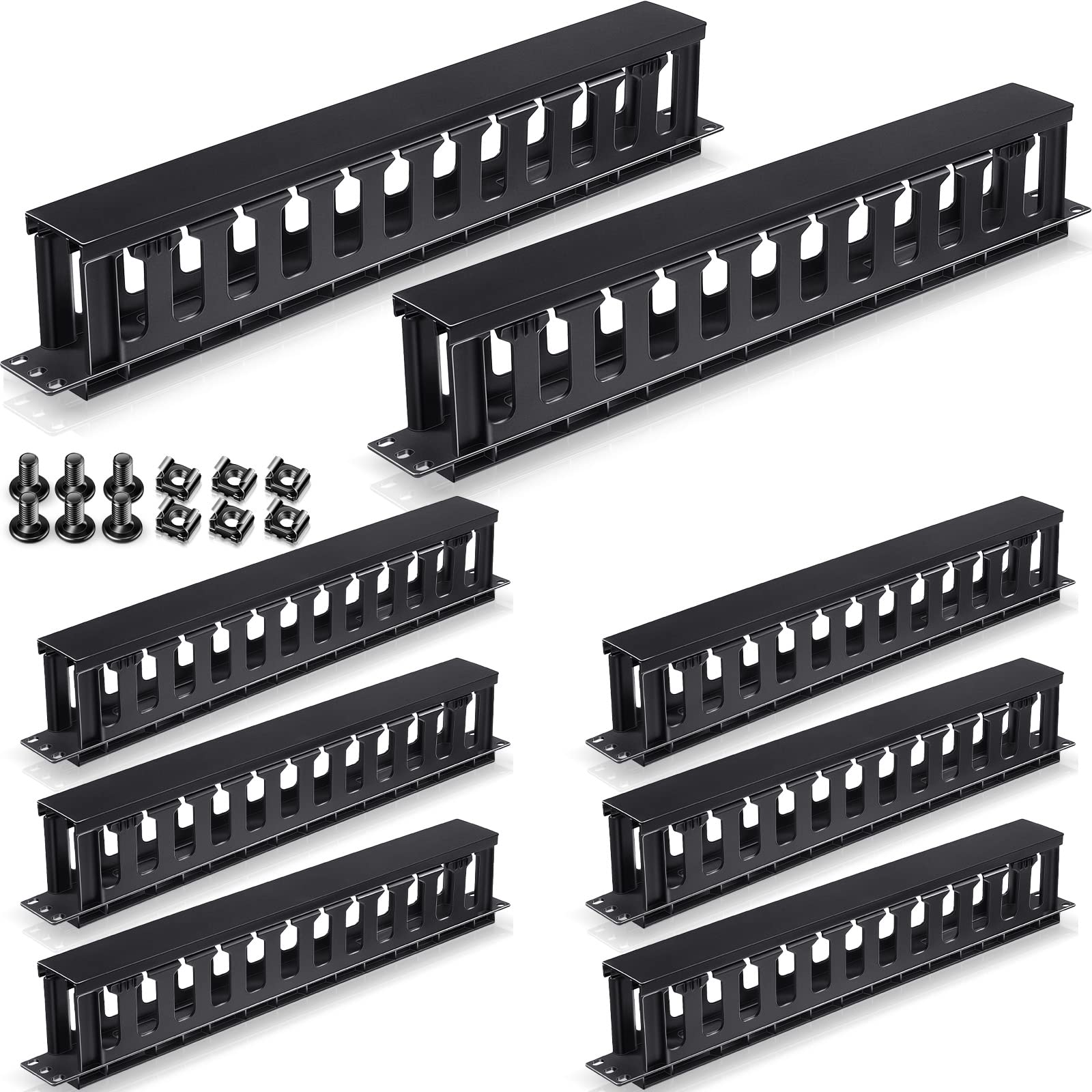 Mua 8 Pieces 1U Horizontal Rack Mount Cable Management Organizer 12 ...