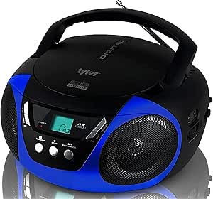Amazon.com: Tyler Portable CD Player Boombox Radio AM/FM Top Loading AC ...