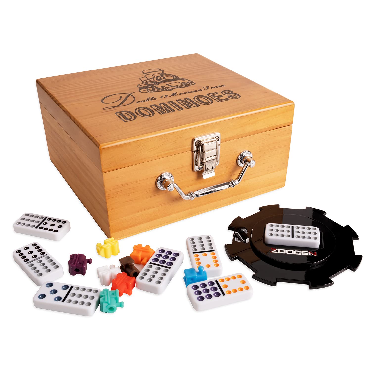 Mua Double 12 Coloured Dot Dominoes Mexican Train Game Set with Wooden ...