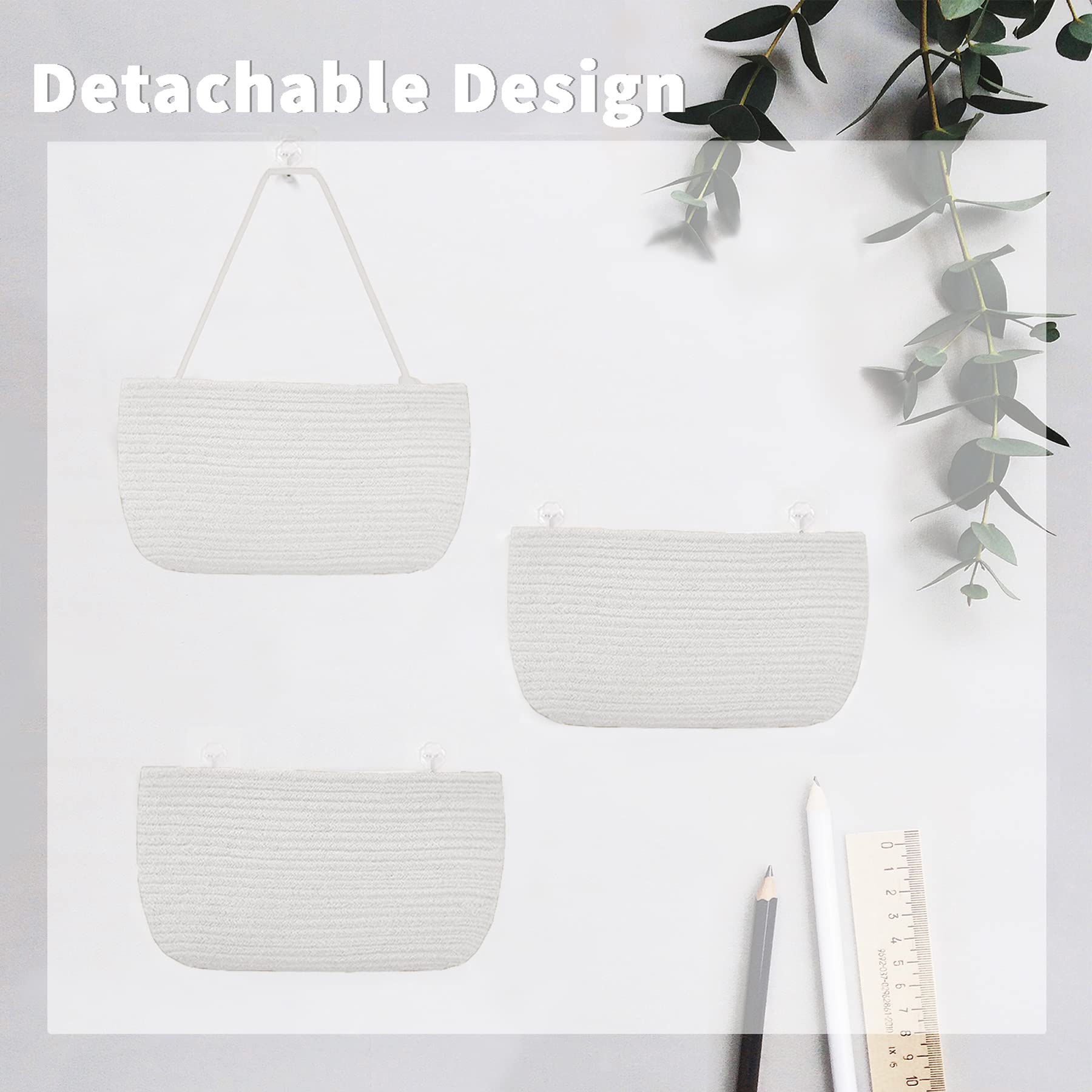 AIVIIN Over The Door Hanging Baskets, 3-Tier Wall Hanging Storage ...