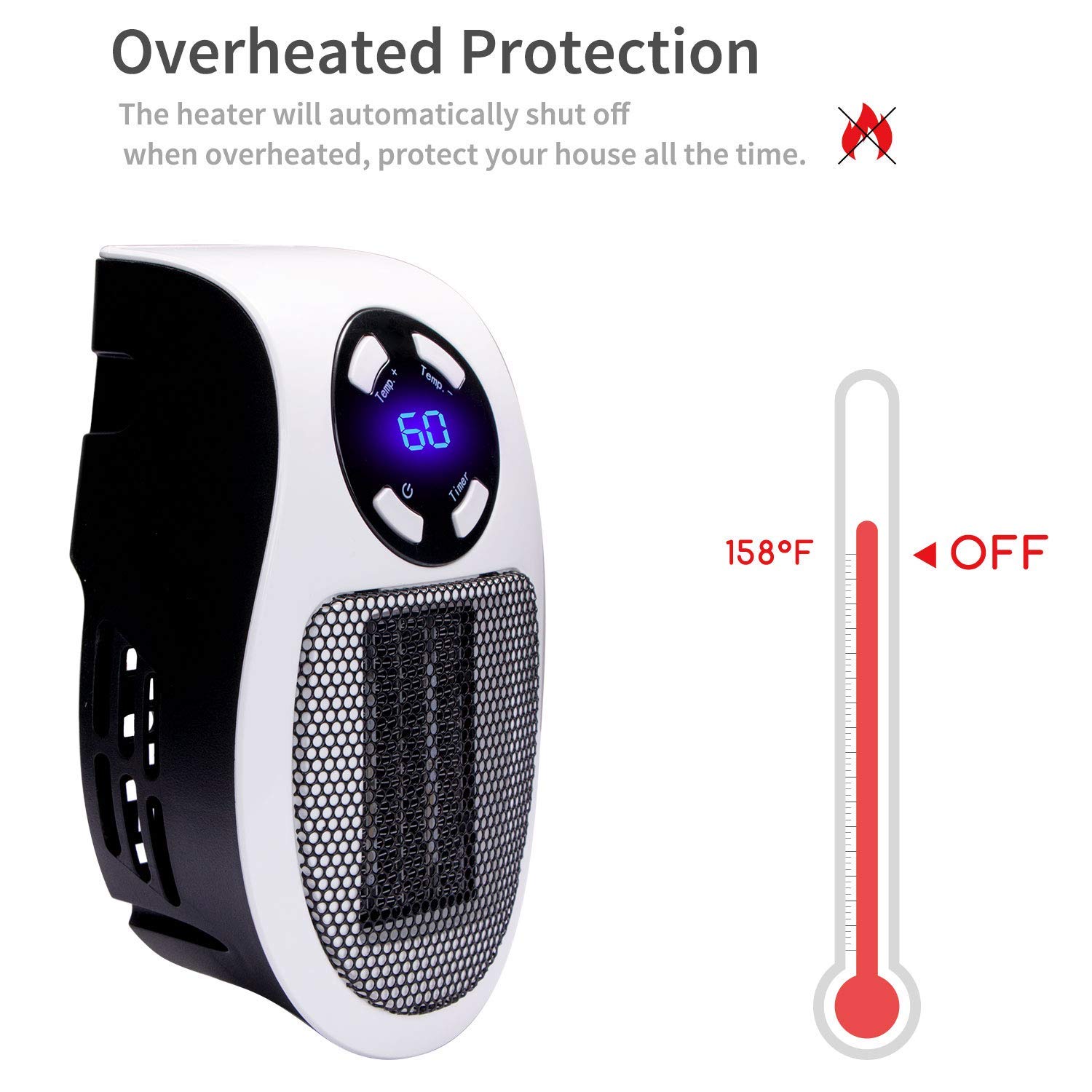 Mua Wall Space Heater 450W Remote Portable Electric Heater with ...