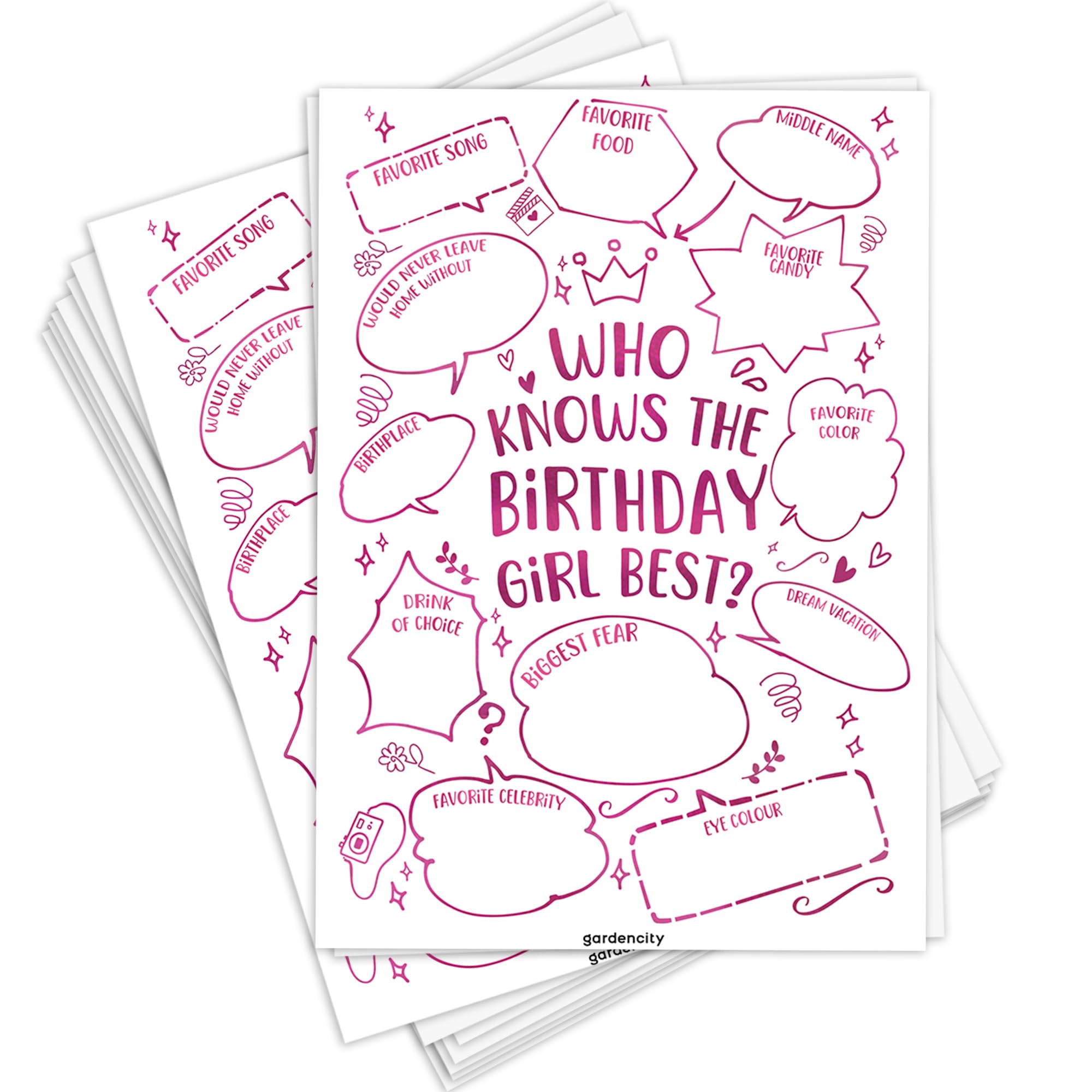 25 Who Knows The Birthday Girl Best Game Cards, Fun Birthday Games for ...