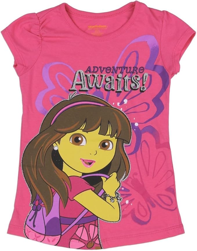 Amazon.com: Dora The Explorer Little Girls Adventure Awaits! T-Shirt (4 ...