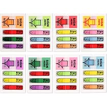 Office Filing Supplies 500-Piece Sign Here Sticker Flags - Initial ...