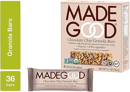 Made Good Granola Bar Chocolate Chip, 24 gram, 6 Count (Pack of 6 ...