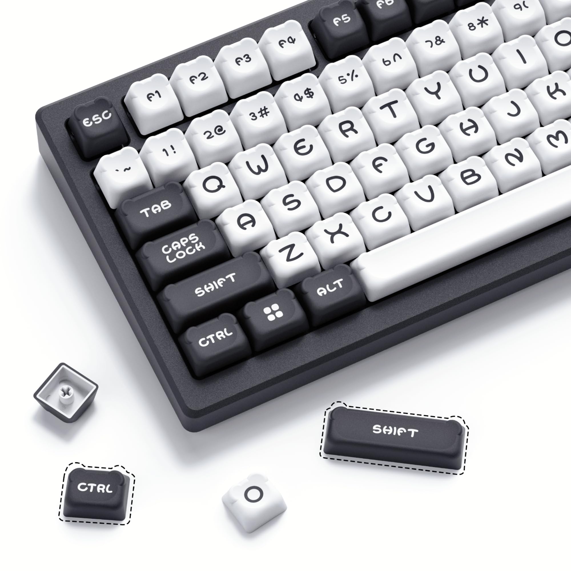 Mua Womier MOA Keycaps-PBT Keycaps 60 Percent, Black and White Key Cap ...