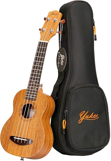 Yuker Soprano Ukulele,UC-1 Mahogany Uke, Handcraft Ukele with Gig Bag ...