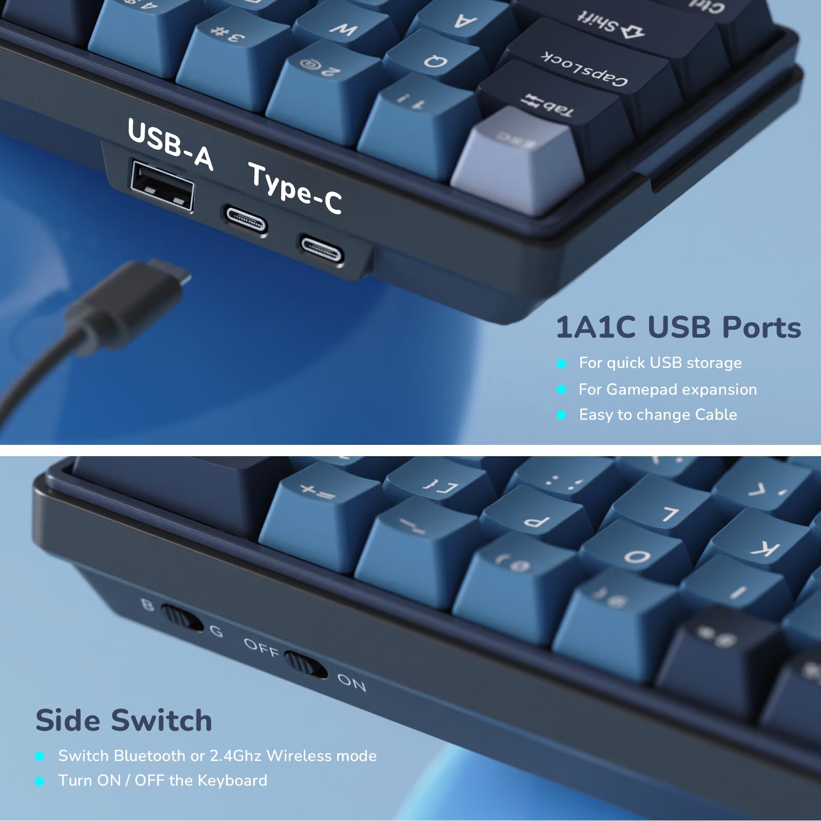 Mua RK ROYAL KLUDGE RK61 Plus Mechanical Keyboard, 60% RGB Gaming ...