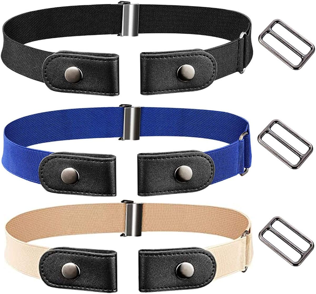ANBET Cinturón elástico sin hebilla unisex de 3 piezas, Cinturón de ...