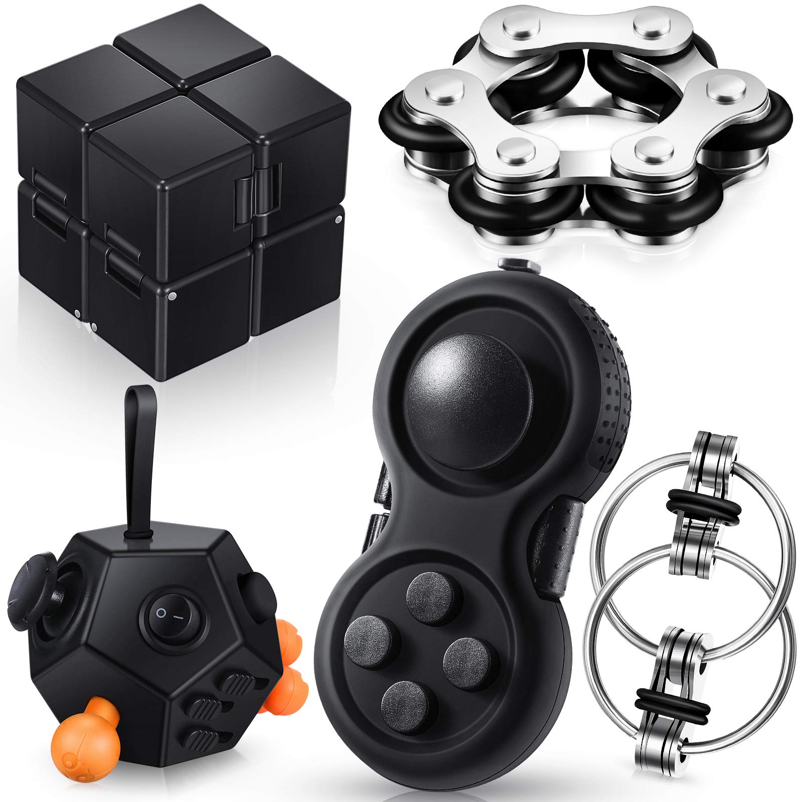 Buy 5 Pieces Handheld Mini Fidget Toy Set Includes 12 Side Fidget Toy ...