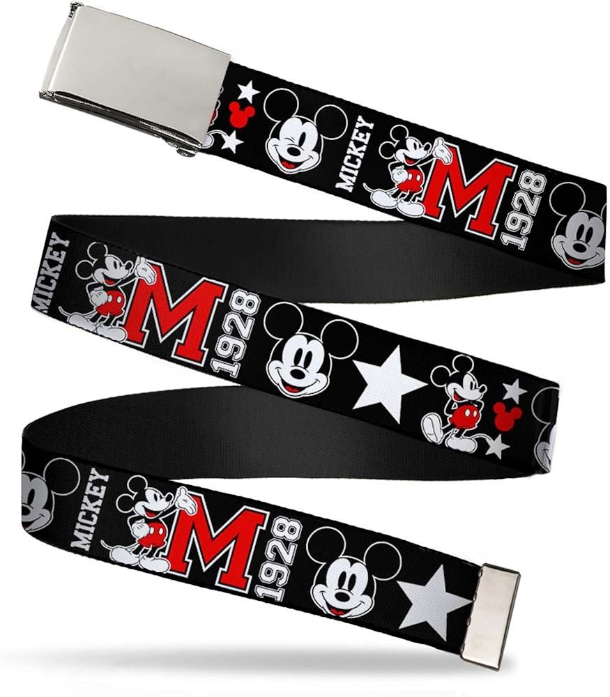 Amazon.com: Buckle-Down Web Belt Mickey Mouse 1.5": Clothing