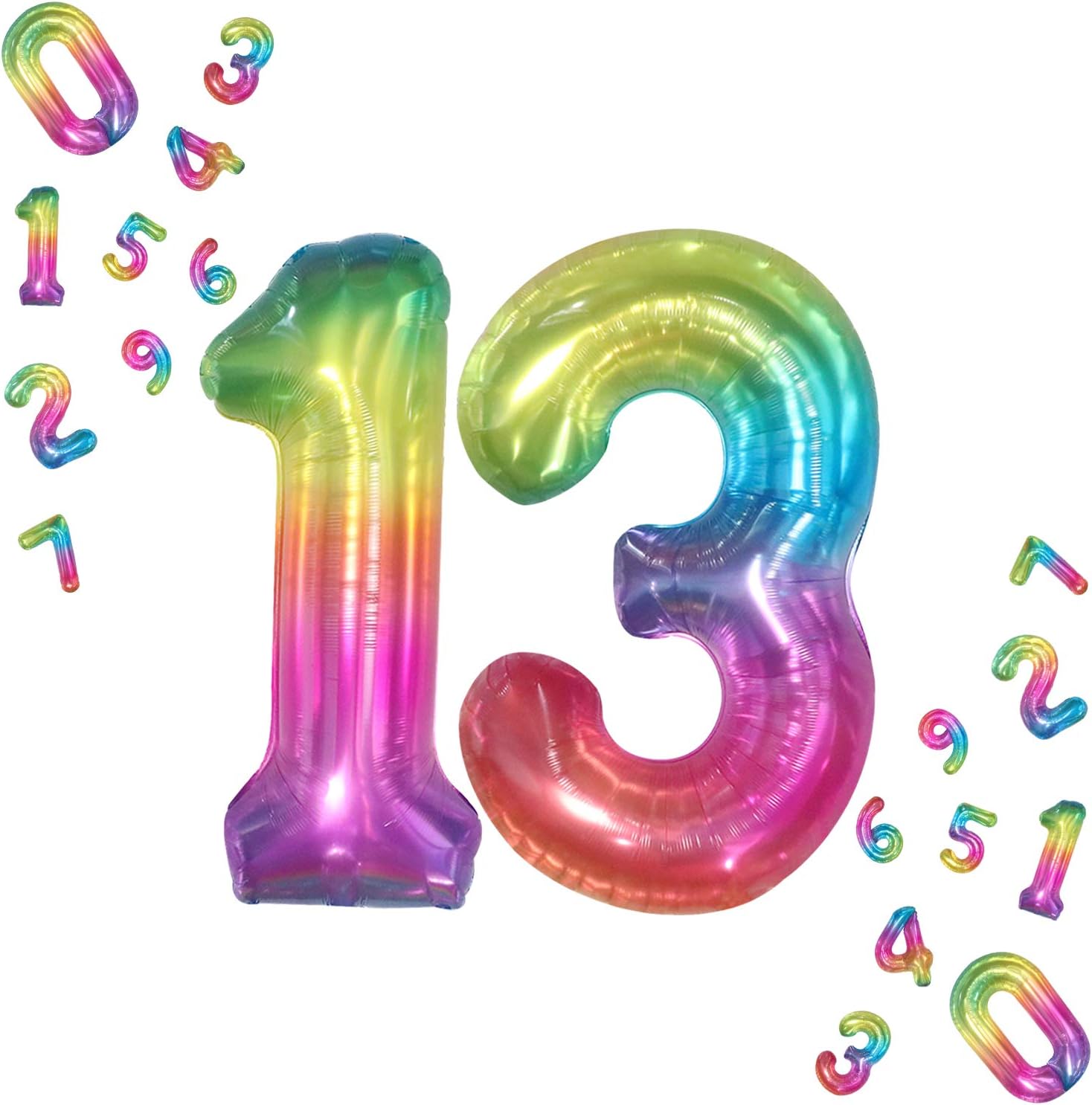 Amazon.com: Jelly 13 Balloon Numbers Rainbow - Large, 40 Inch | Digital ...