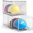 Amazon.com - 2 Pack Hat Organizer Box for Baseball Caps Organizer, Hat ...