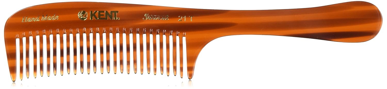Buy Kent Authentic Handmade Curved Double Row Detangling Comb, Dark ...