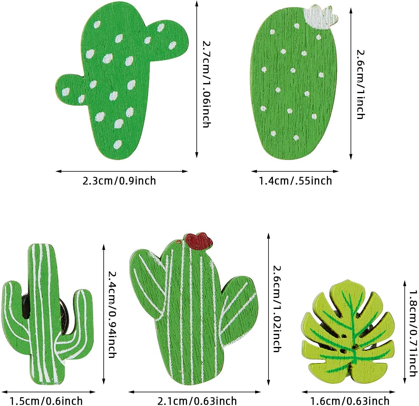Danolt Push Pins Decorative Cactus 30 Pieces Palm Leaf Drawing Board ...