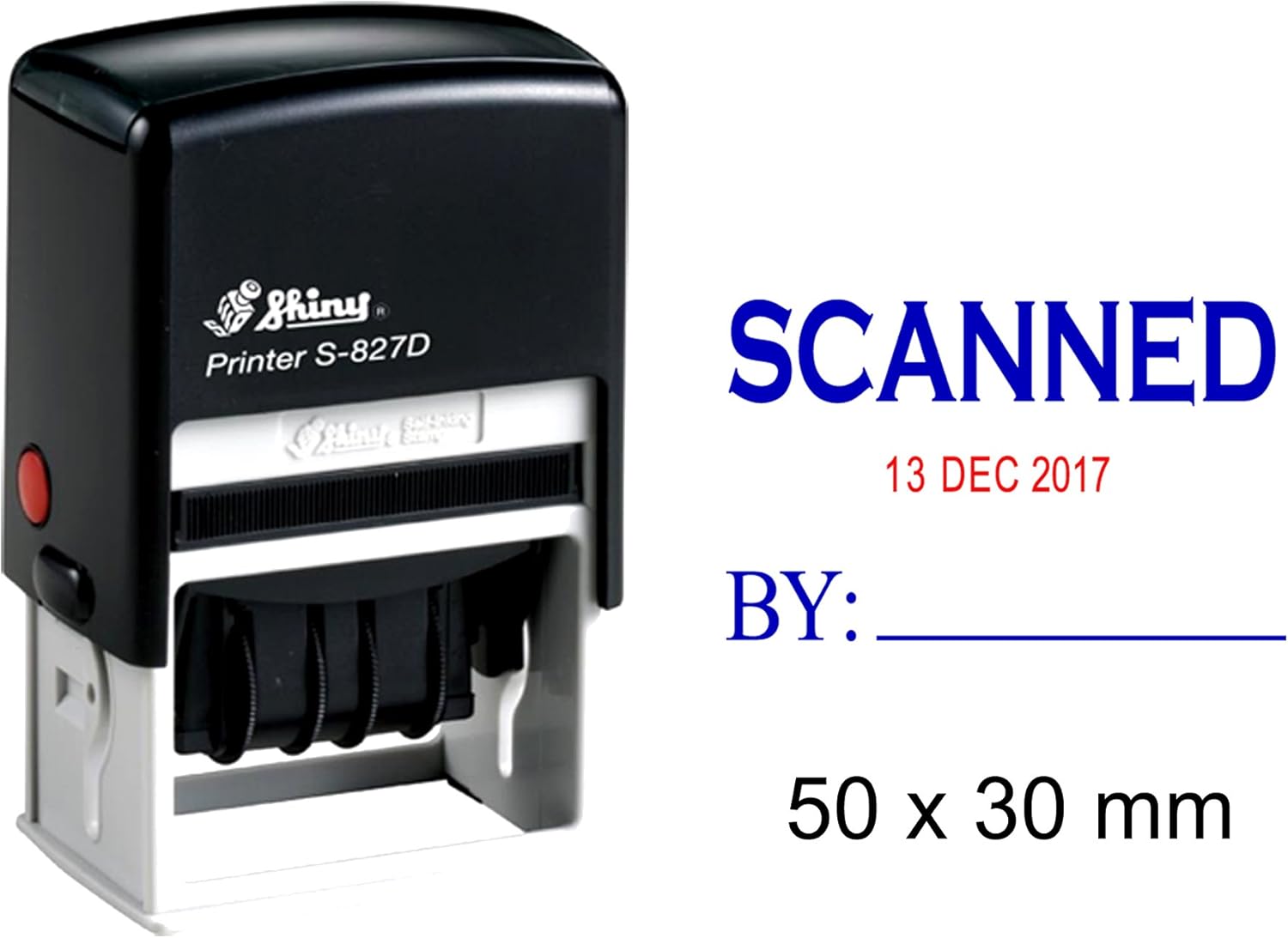 Shiny Date Stamp Self Inking with Scanned by Text Ofiice Stationery ...