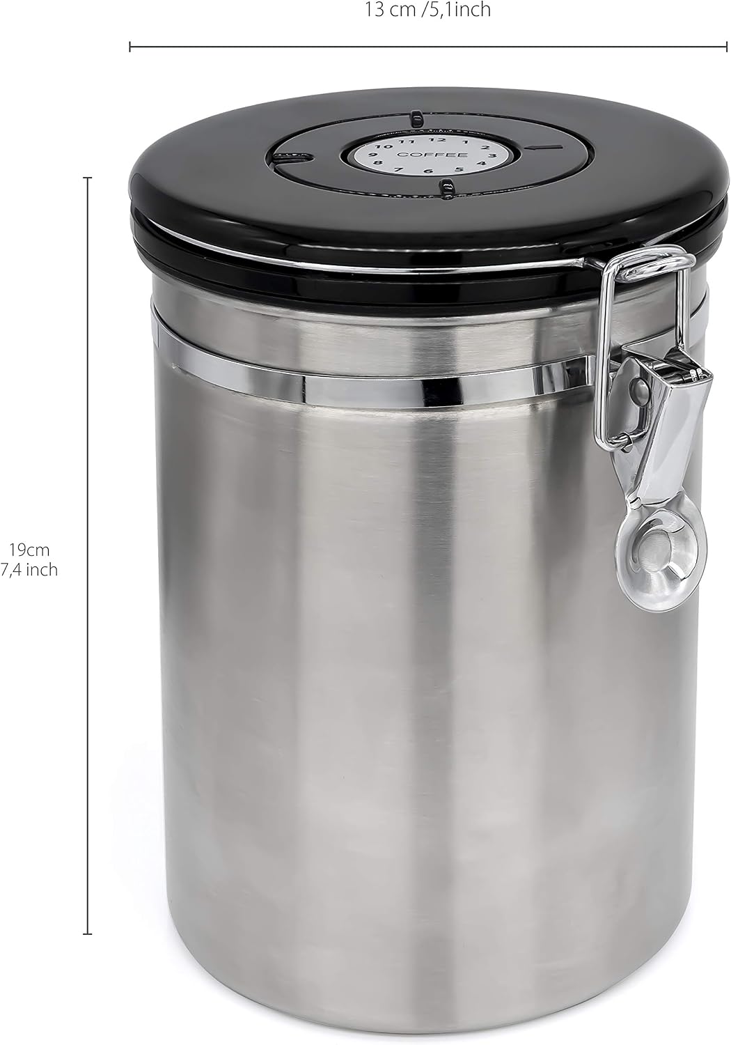 Granny’s Kitchen Stainless Steel Hermetic Coffee Jar – Measuring Spoon ...