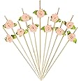 Amazon.com | Minisland Pink Rose Flower Fancy Toothpicks for Appetizers ...