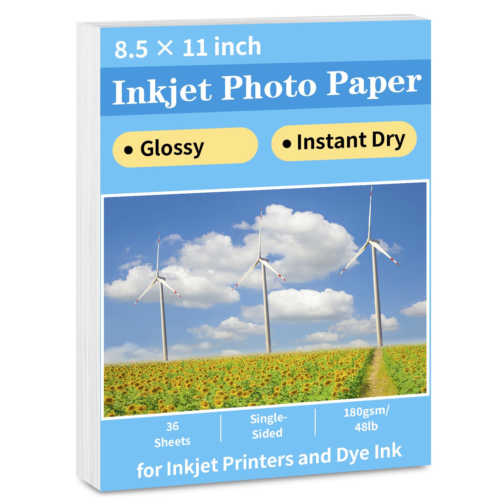 Reastar Glossy Photo Paper 8.5 x 11, 36 Sheets Inkjet Photo Printer ...