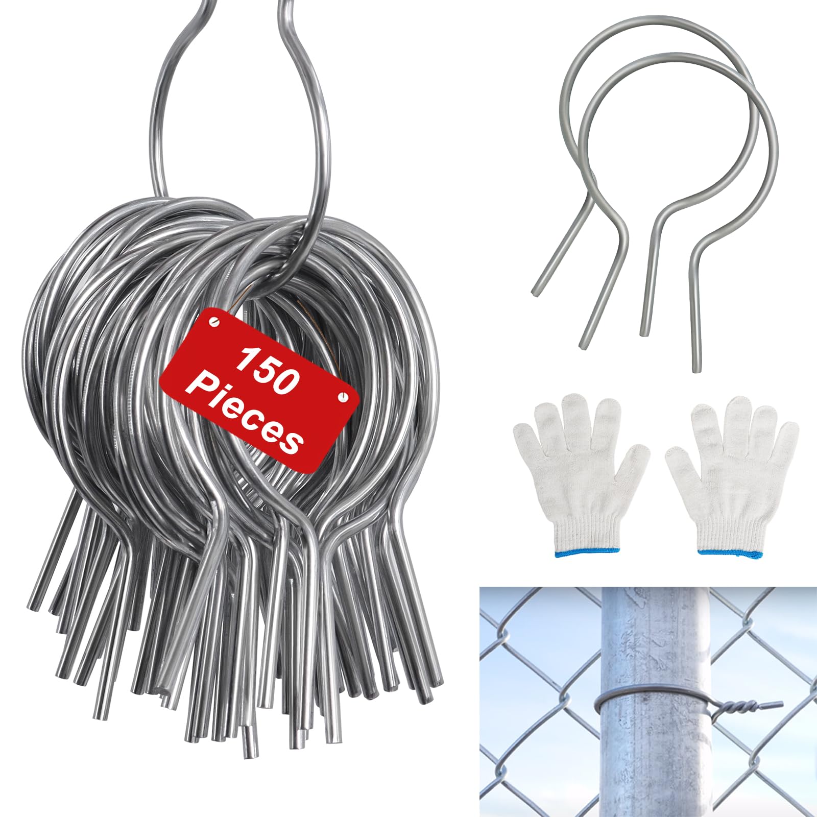 Chain Link Fence Ties 2 1/2" (2 3/8" OD) 9 Gauge Galvanized Steel Fence ...