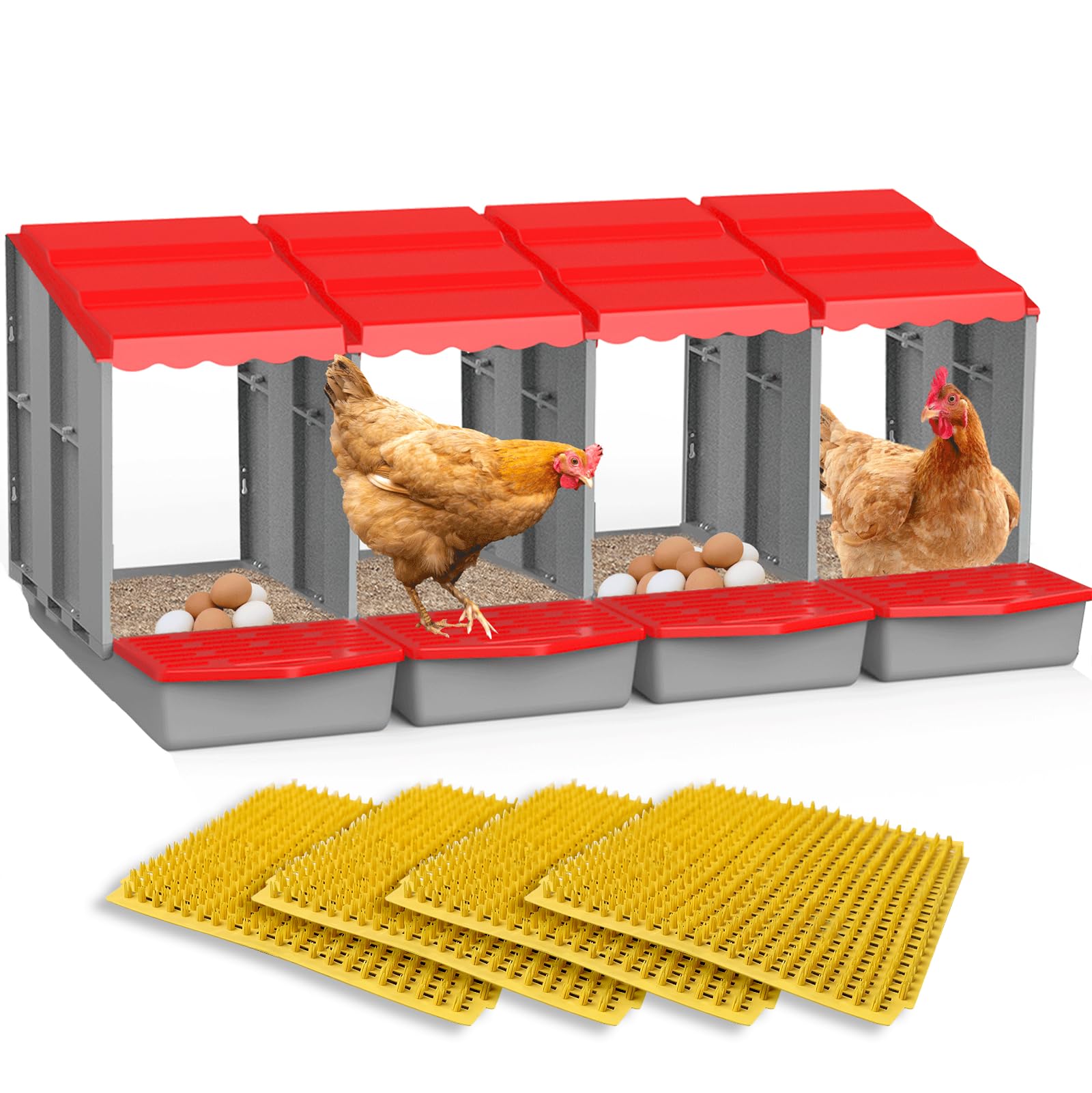 DETODDA Chicken Nesting Boxes, Nesting Boxes for Chickens, Roll Away ...