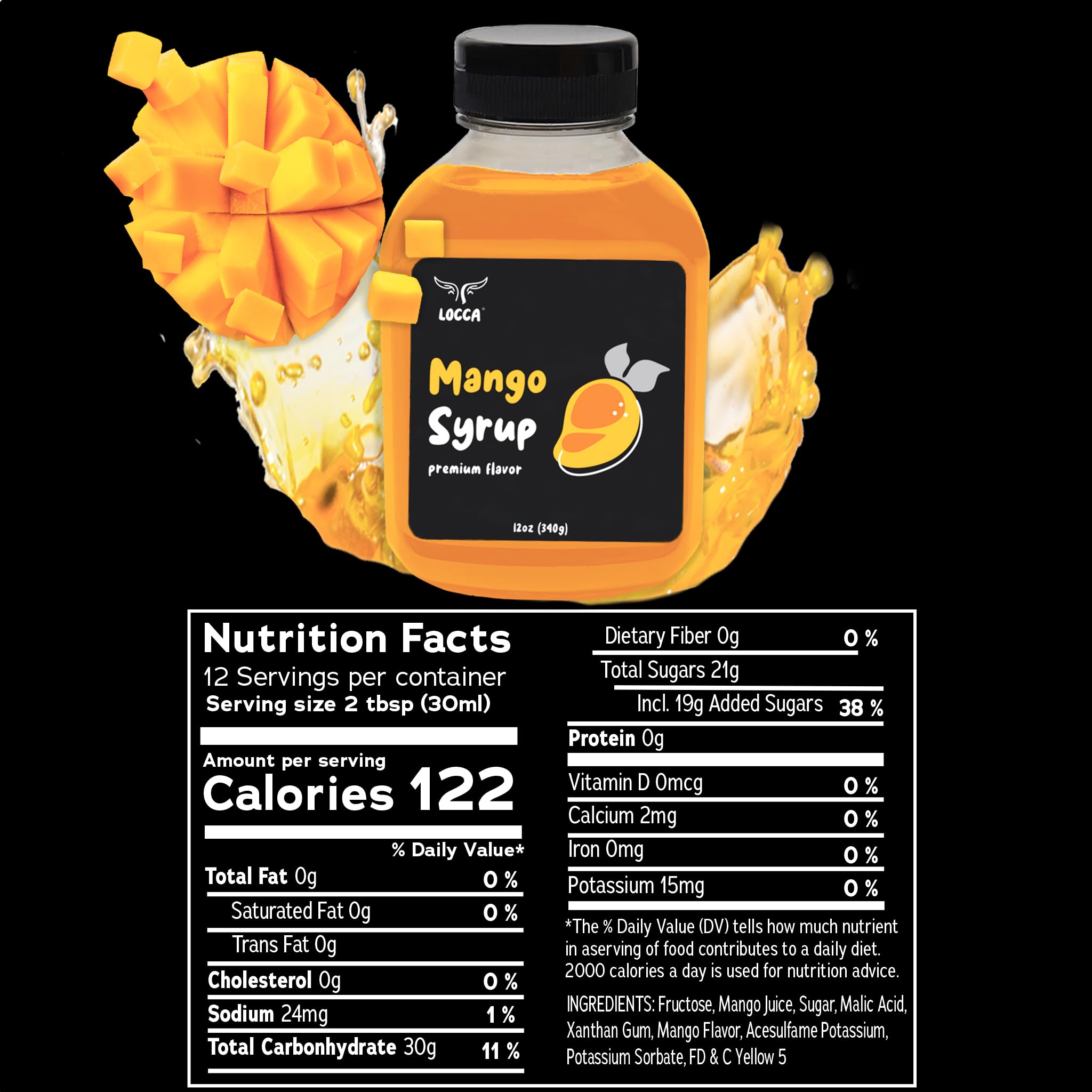 Mua Locca Mango Syrup 12oz - Premium Coffee Syrup, Coffee Flavoring ...