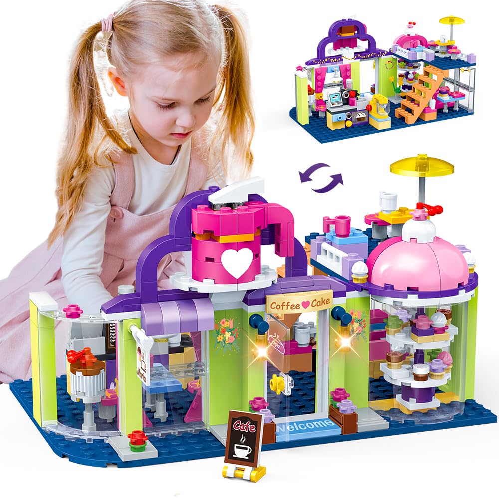 Mua Girls Building Blocks Toys Sets - Cake Café Shop Building Kits with ...