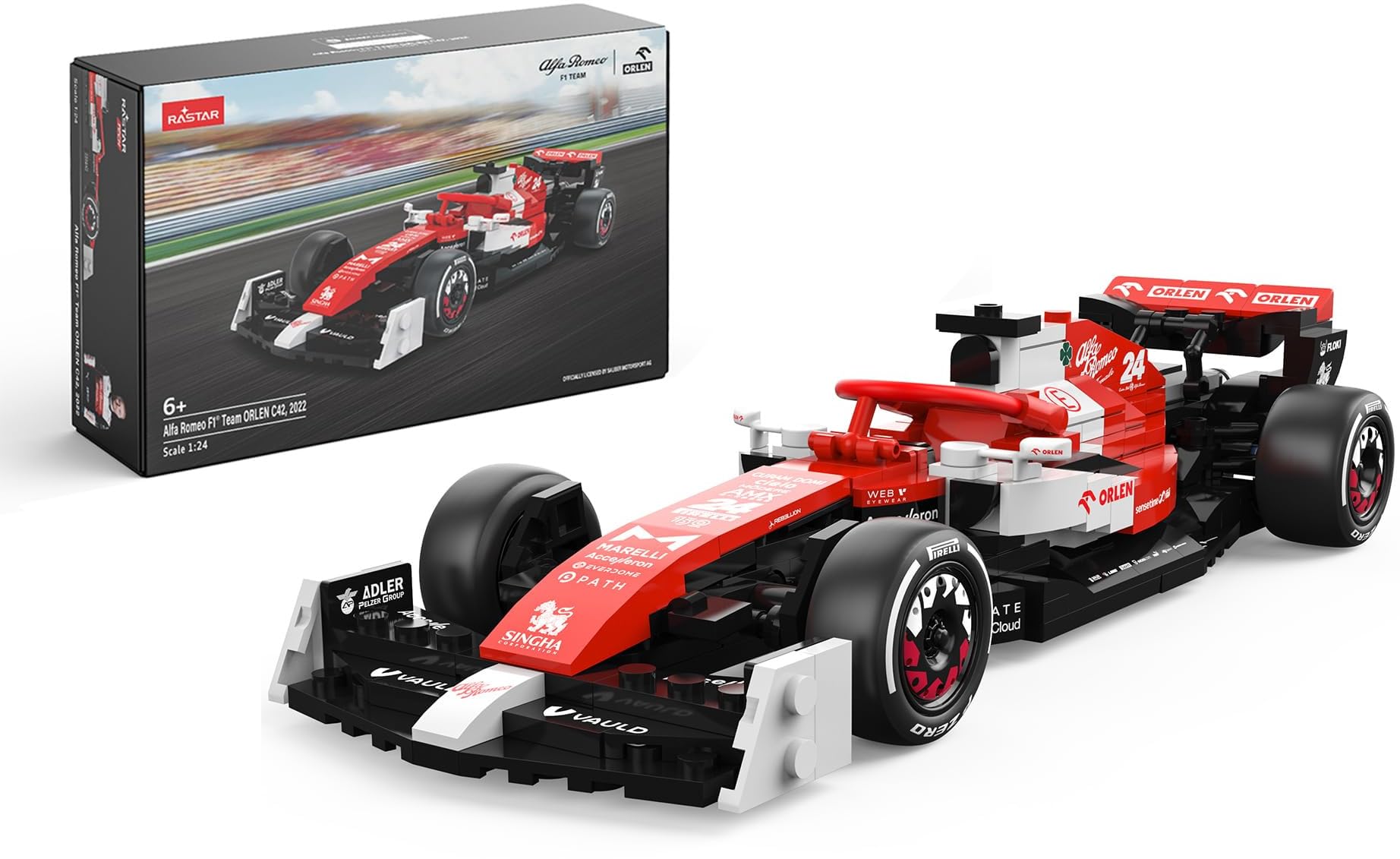 RASTAR 92300 1/24 F1 Bricks - Officially Licensed 340PCs 2022 Alfa ...