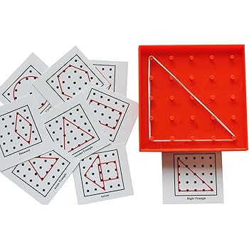 Amazon.com: Geoboard with Geometric Shape Pattern Cards - Matching ...