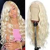 Amazon.com : BLUPLE Long Wavy Dark Ash Blonde Heat Resistant Synthetic ...