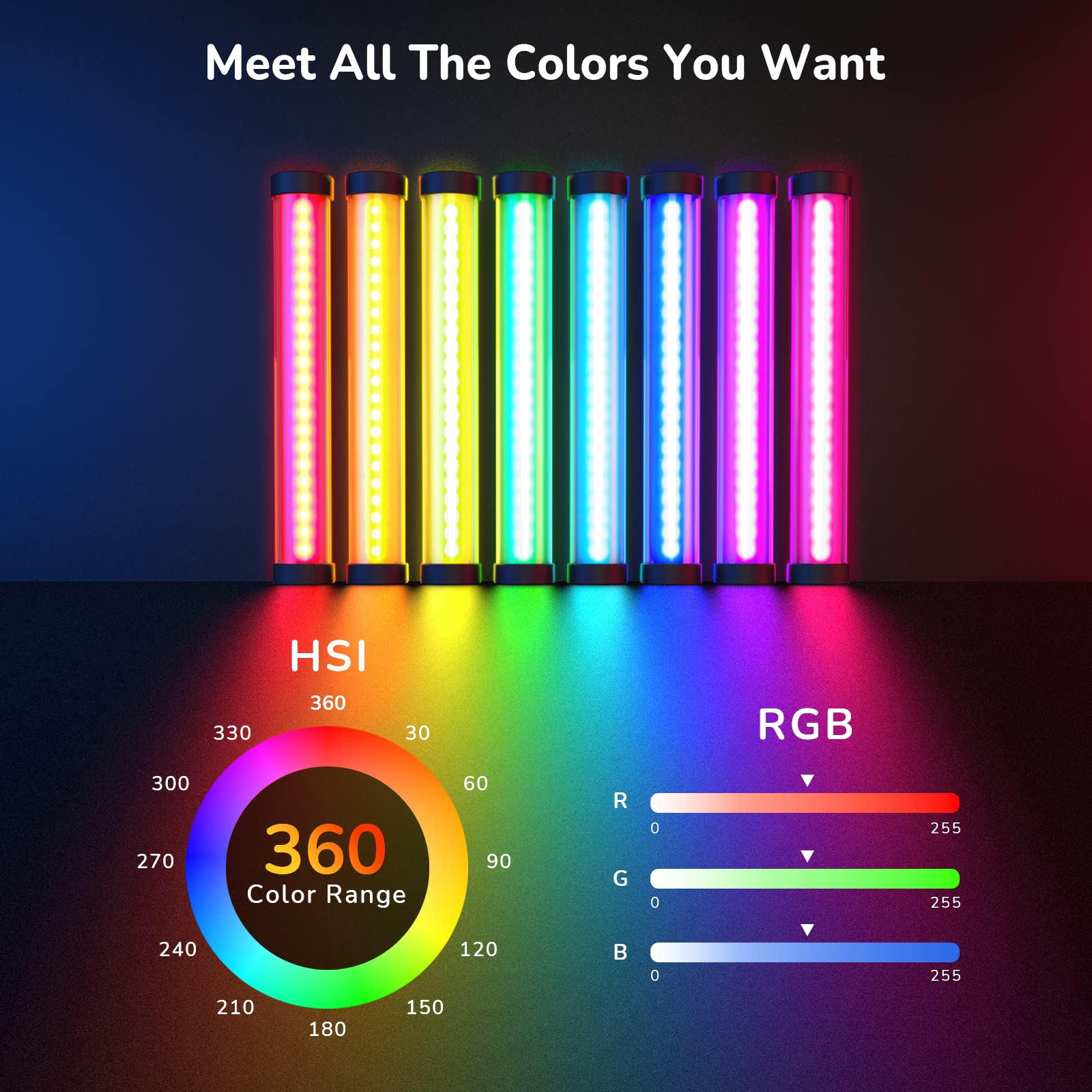 Mua Pixel RGB Handheld Light Wand, LED Video Light with APP Control, 16 ...