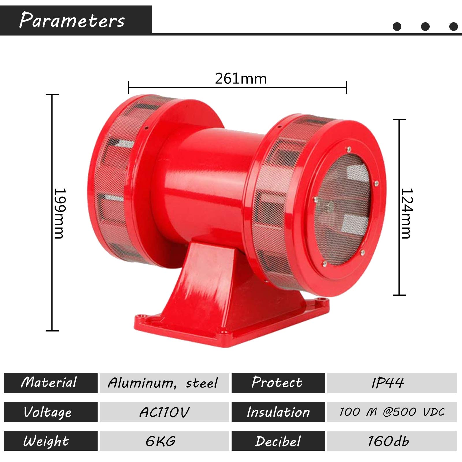 160db Motor Driven Air Raid Siren Metal Horn Industry Boat Alarm (110V ...