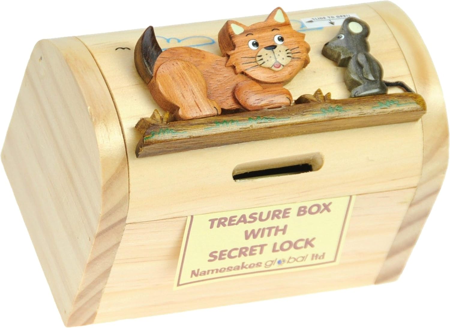 Namesakes : Cat & Mouse Money Box with Secret Lock : Childrens Wooden ...