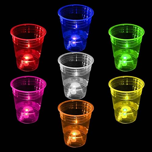 Mishunyus 24 Pack Glow Birthday Squad Cups 16oz Reusable Light