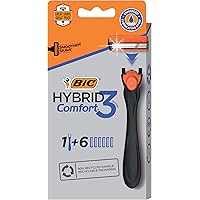 Amazon.com: BIC Comfort 3 Refillable Three-Blade Disposable Razor for ...