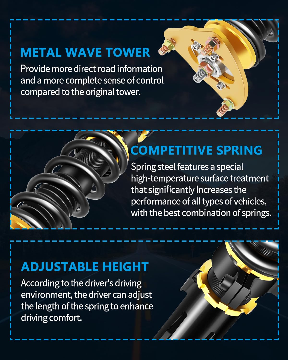 Mua Coilover Struts Spring Shocks Adjustable Height Coilovers ...