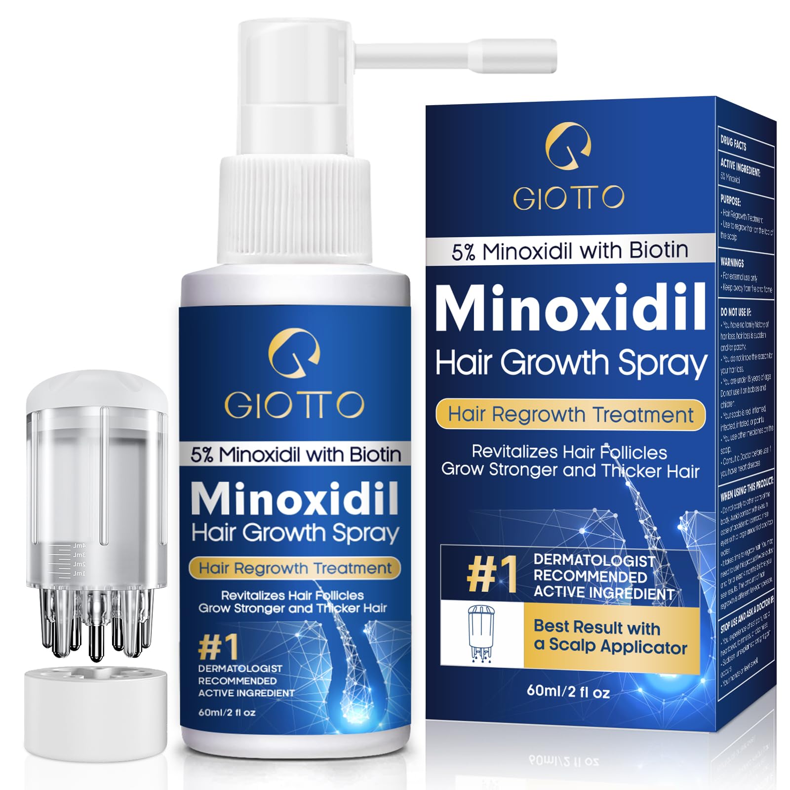 Mua GIOTTO 5% Minoxidil for Men and Women Hair Growth Spray with Extra ...