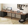 Amazon.com: TVU 110" 2 Person Desk with 8 Drawers, Large Writing Home ...