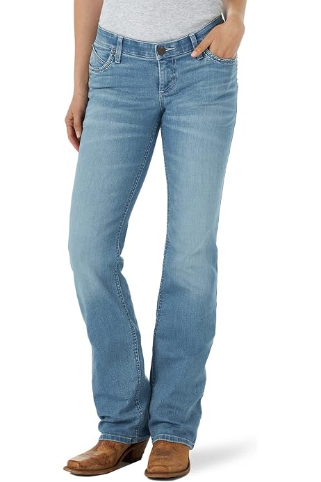 Ariat' Women's R.E.A.L. Low Rise Stretch Rosy Whipstitch Boot Cut ...