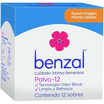 Benzal Polvo que Bloquea el Olor para Cuidado Íntimo Femenino, 12 ...