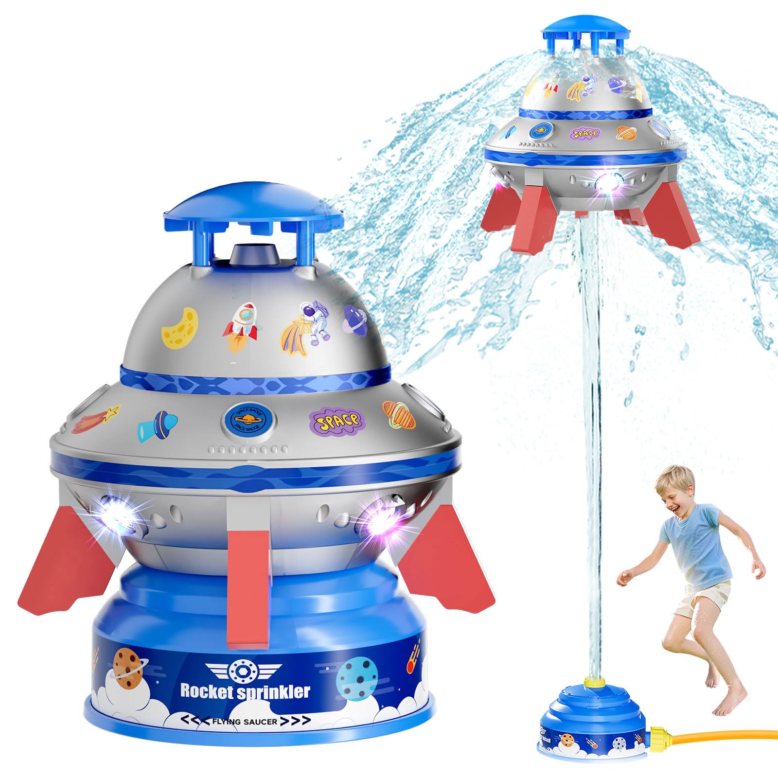 SS Summer Sprinkler Water Toy for Kids - UFO Rocket Launcher Outdoor ...