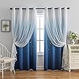 Amazon.com: indistar Colourful Stripe Star Cut-Out Blackout Curtains ...